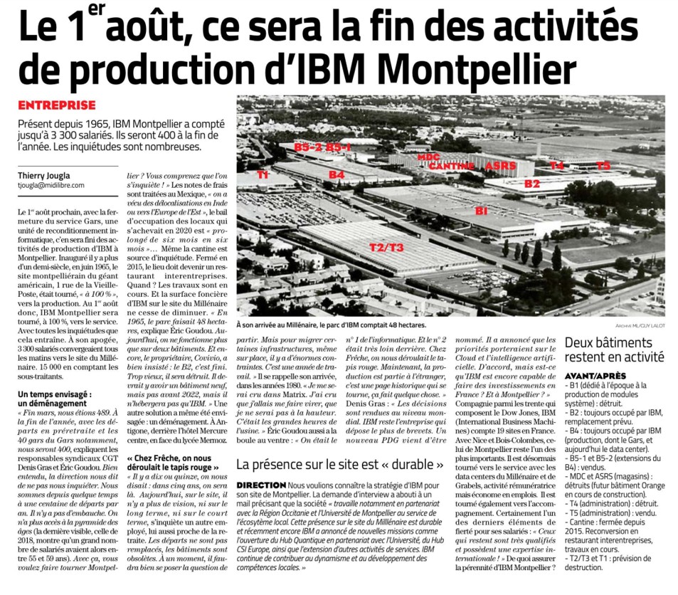 Syndicat CFE-CGC IBM - IBM Montpellier "Une page se tourne" : Midi ...